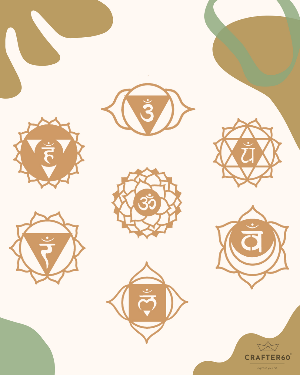 MDF Vedic Chakras Shape Cutouts for DIY Crafts & Projects | Crafter60 ...