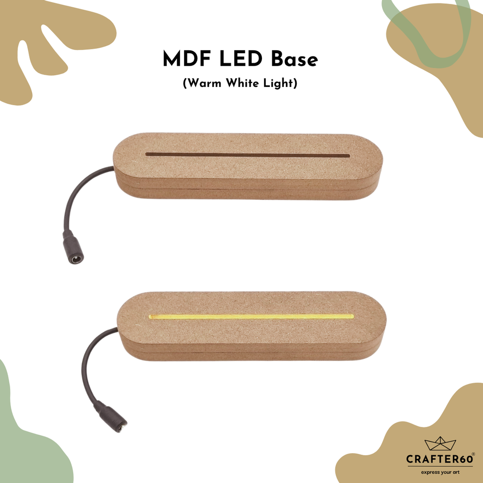 Buy MDF LED Base for Night Display - Warm White Light for Acrylic Art ...